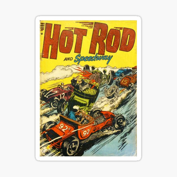 "Hot Rod and Speedway Comics" Sticker for Sale by bodimchev | Redbubble