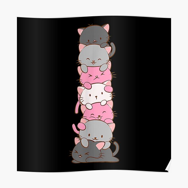 "Demigirl Pride Cute Kawaii Cat" Poster by andijude5293 | Redbubble