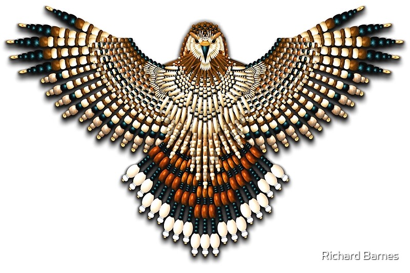 "Beadwork Red-Tail Hawk" by Ricky Barnes | Redbubble