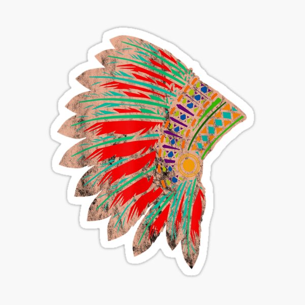 "Native American Indian Tribes Feather Headdress" Sticker for Sale by ...