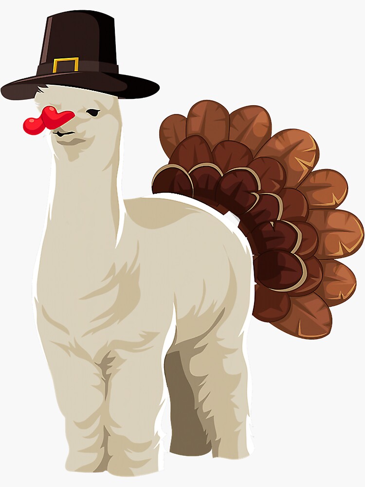 "Turkey Llama Alpaca Humor Funny Animal" Sticker for Sale by ...
