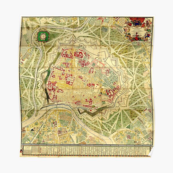 "Vintage Map of Vienna Austria (1710)" Poster by BravuraMedia | Redbubble