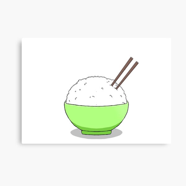 Kawaii Rice Bowl Metal Prints | Redbubble