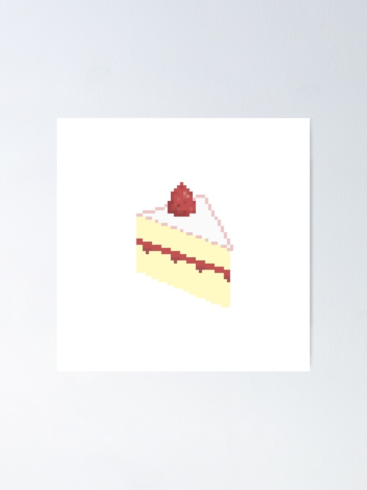 "Pixel Strawberry Cheesecake" Poster for Sale by fr3yr | Redbubble