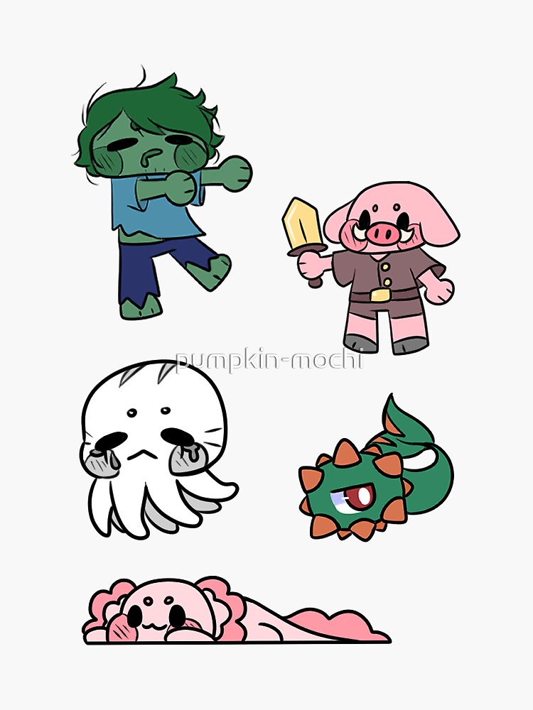 "minecraft mob stickers set 2" Sticker for Sale by pumpkin-mochi ...