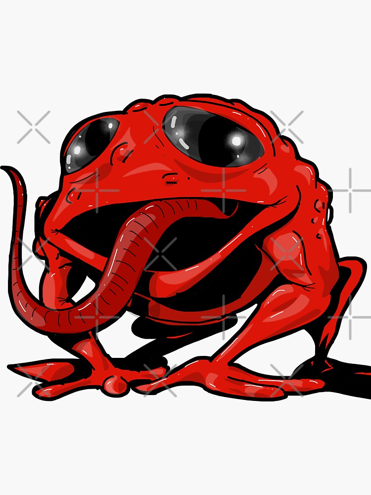 "Evil monster red frog " Sticker for Sale by Pittstop | Redbubble