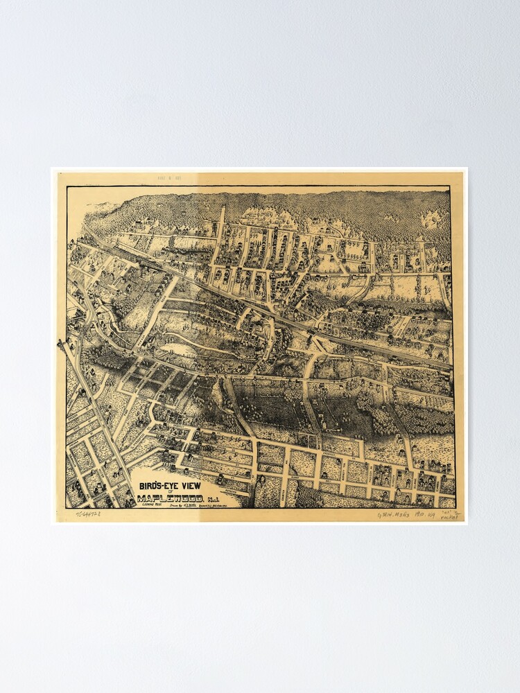 "Vintage Map of Maplewood NJ (1910)" Poster by BravuraMedia | Redbubble