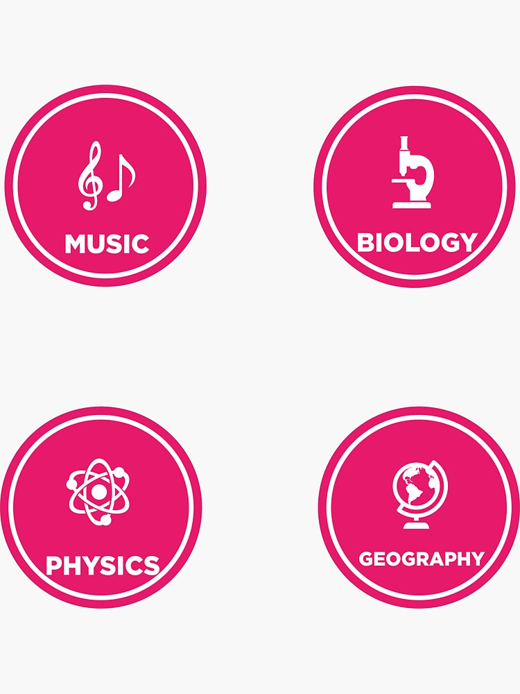 "School Subjects Sticker Pink Pack " Sticker for Sale by FSUOriginals ...