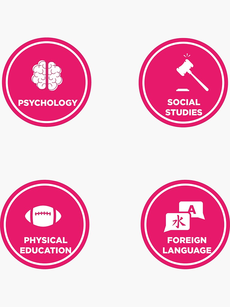 "School Subjects Sticker Pink Pack " Sticker for Sale by FSUOriginals ...