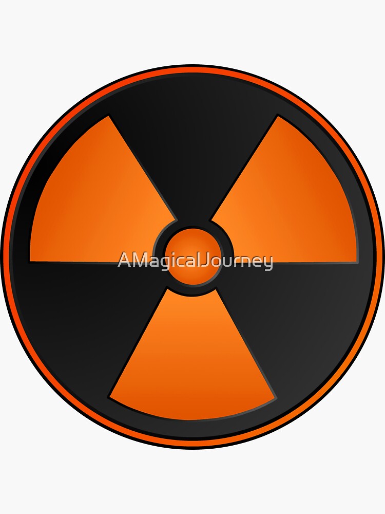 "Orange Radioactive Symbol" Sticker for Sale by AMagicalJourney | Redbubble