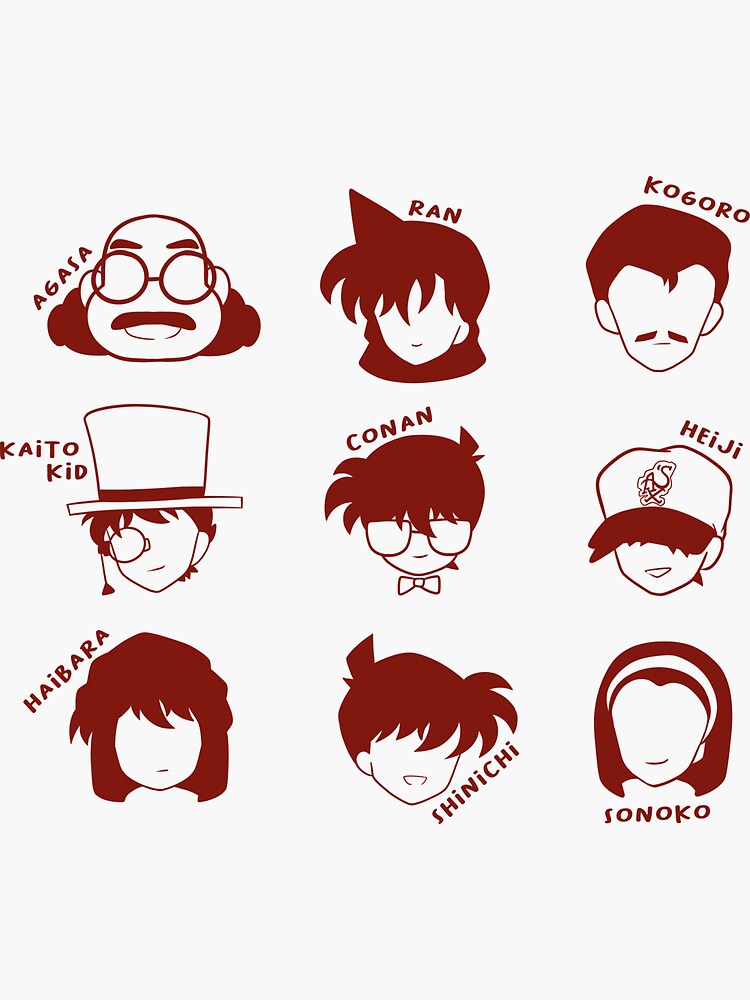 "DETECTIVE CONAN ICONS" Sticker for Sale by qkisakiyoko | Redbubble