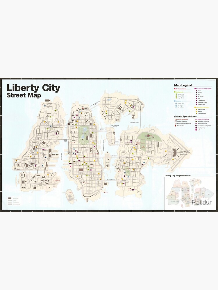 "GTA 4 Liberty City Map HQ" Fotodruck von Raildur | Redbubble