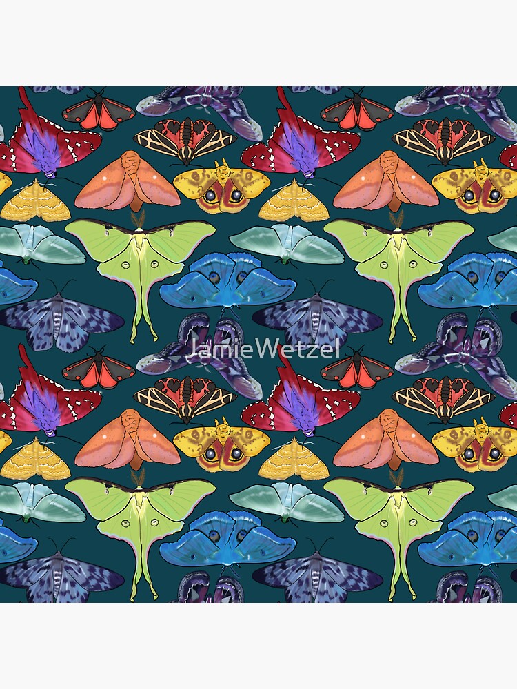 "Pride Moth for Pride Month Rainbow on Teal " Sticker for Sale by ...