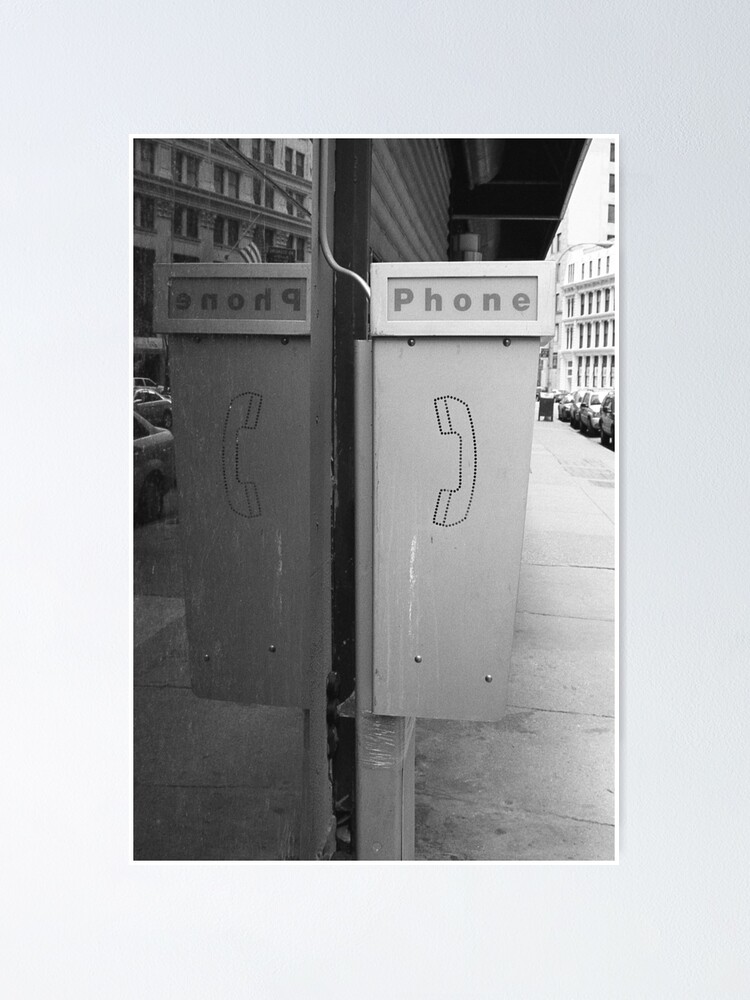 "Payphone Reflected on Glossy Stone Wall in NYC" Poster by sskinnerart ...