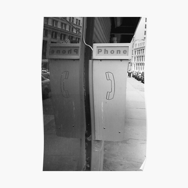"Payphone Reflected on Glossy Stone Wall in NYC" Poster by sskinnerart ...