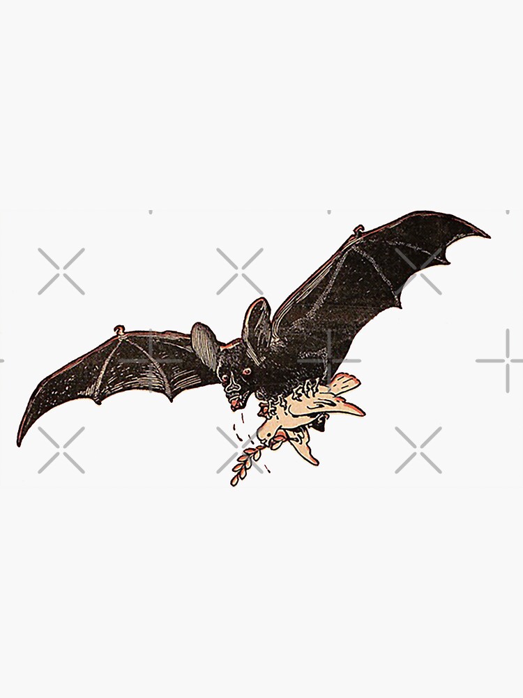 "BAT GET DOVE" Sticker for Sale by TheWhiteBear | Redbubble
