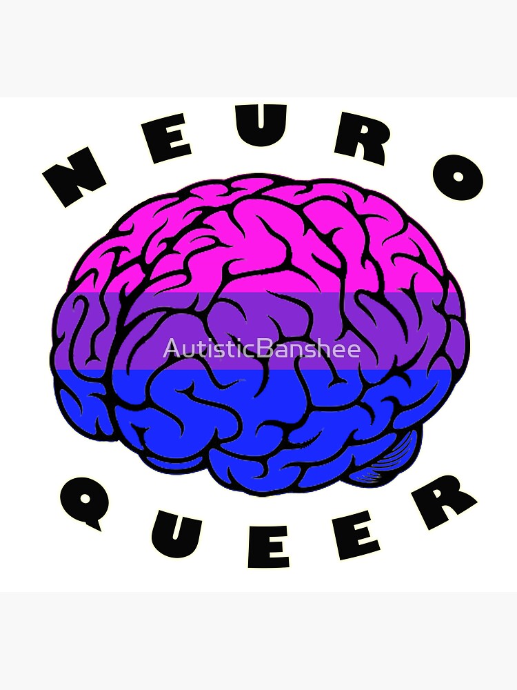 "Neuroqueer Brain - Bi Colors" Sticker for Sale by AutisticBanshee ...