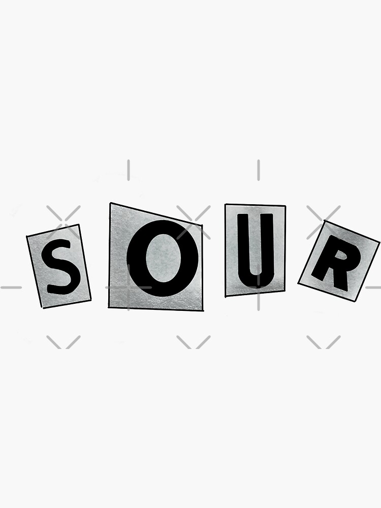 "Sour title sticker" Sticker for Sale by slytherdorxmd | Redbubble