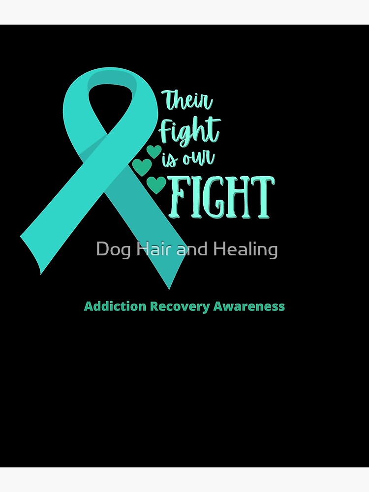 "Addiction Awareness Ribbon Quote. Design In Teal and Turquoise Colors ...