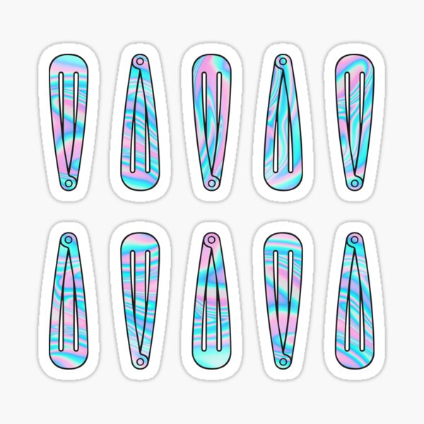 "Holographic Snap Hair Clips Sticker Pack" Sticker for Sale by ...