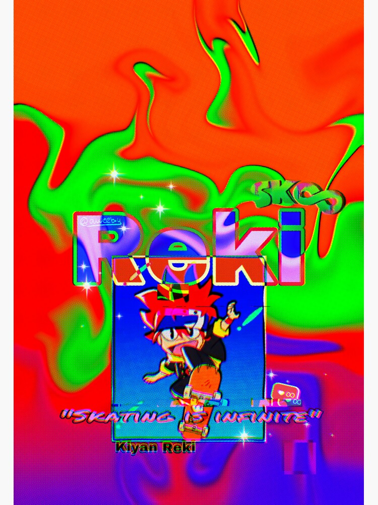"Reki from Sk8 the infinity colourful graphic design " Sticker for Sale ...