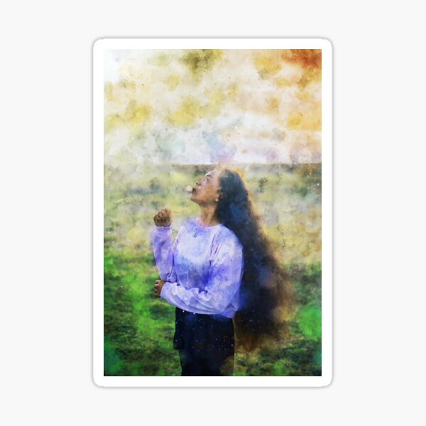 "Reminiscing Girl" Sticker by MytheousArt | Redbubble