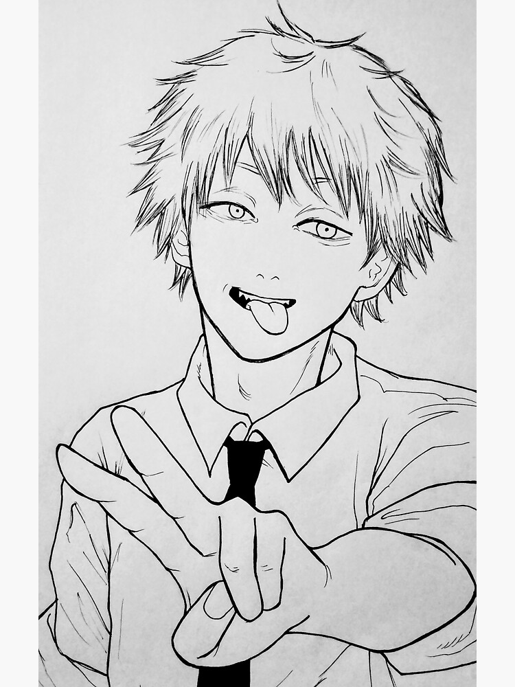 "Denji Peace Sign | Chainsaw man" Sticker for Sale by AoiDoi | Redbubble