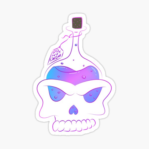 "Skull Poison Bottle " Sticker for Sale by ShroomCapDesign | Redbubble
