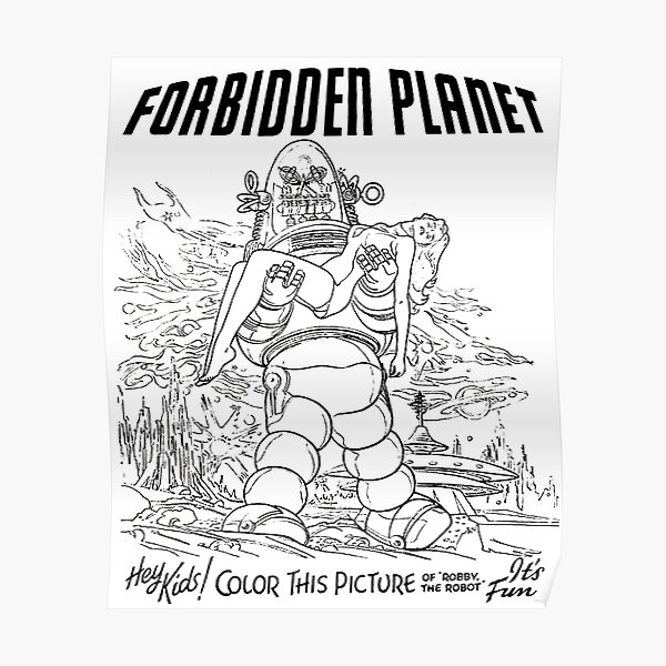"Robby the Robot Coloring Fun! v.1" Poster for Sale by x1brett | Redbubble