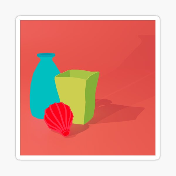 "low poly still life (after morandi)" Sticker by paflagonian | Redbubble