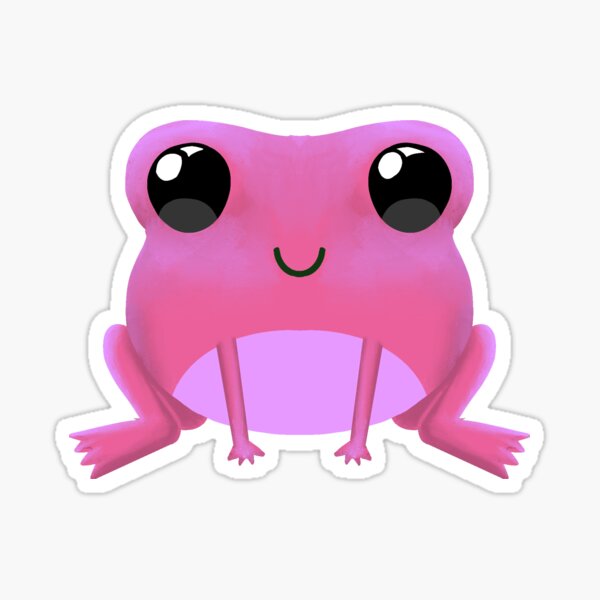 "Cute Little Pink Frog " Sticker for Sale by NewtandThistle | Redbubble