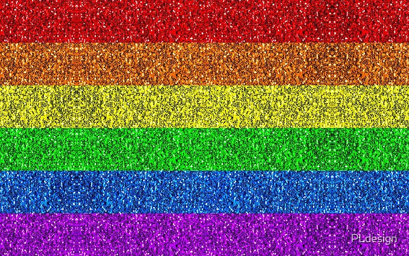 "LGBT flag vibrant rainbow faux glitter sparkles" by PLdesign | Redbubble
