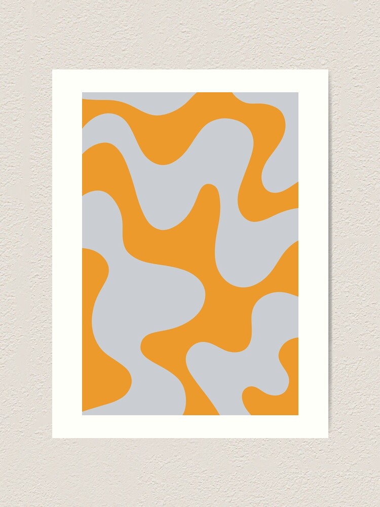 "Wavy Land - Orange And Blue" Art Print by GalaxyEyes | Redbubble