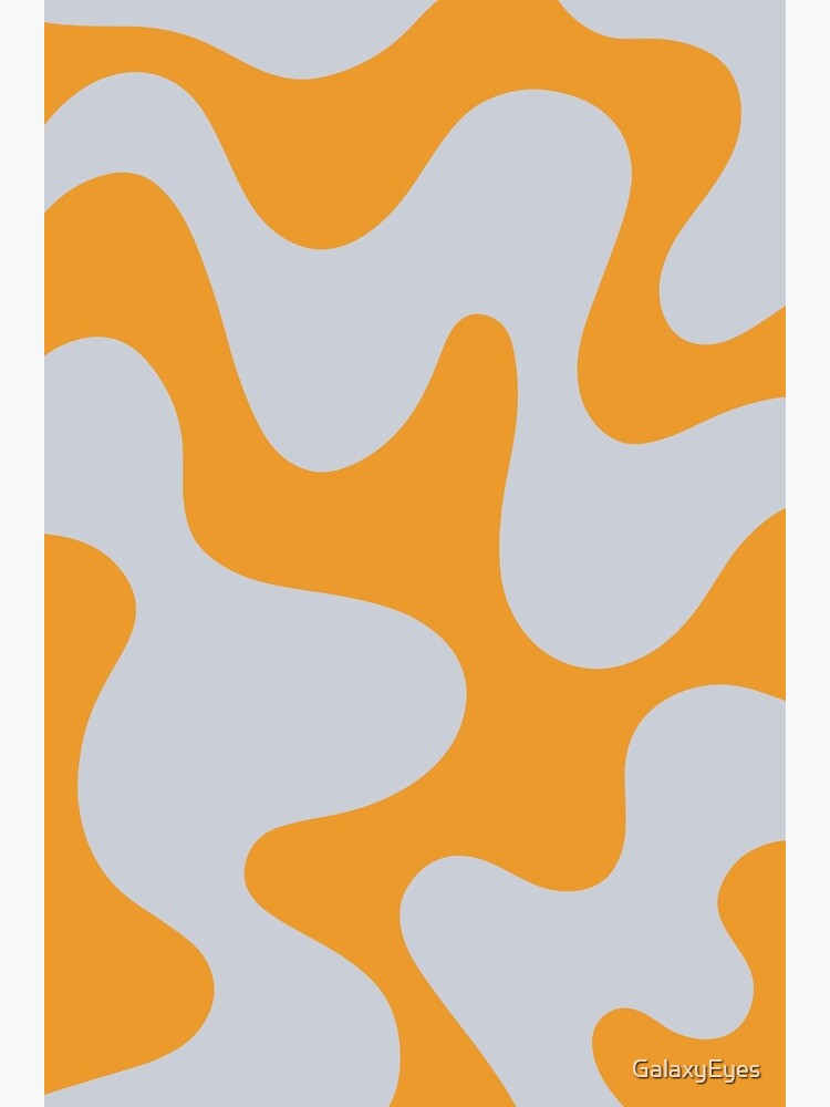 "Wavy Land - Orange And Blue" Art Print by GalaxyEyes | Redbubble