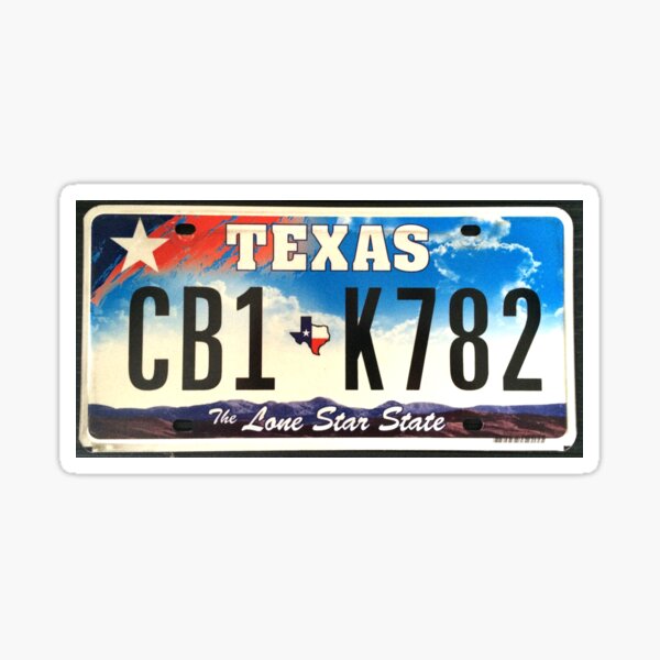 "Texas einsamer Stern-Staats-Kfz-Kennzeichen" Sticker von Andyt | Redbubble