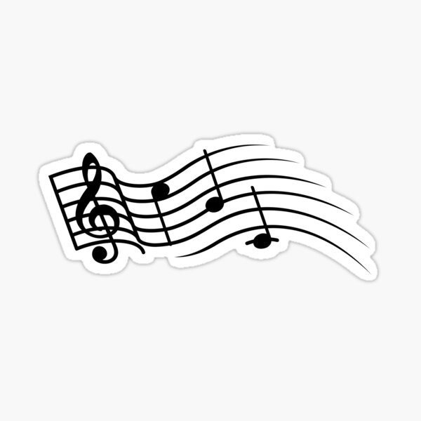 "Musical Notes Waves For Musicians" Sticker by Funwithmusic | Redbubble