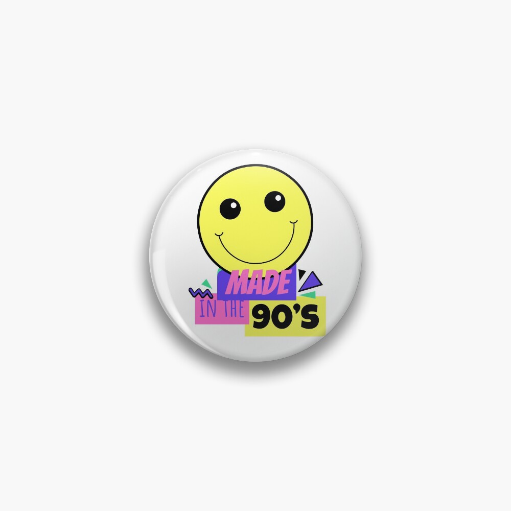 "Made In the 90's - Old School 90s Design - smiley 90's Face" Pin by ...