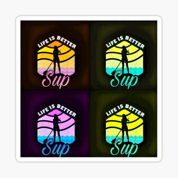 "Stand up paddle boarding SUP" Sticker for Sale by PurpleJelly | Redbubble