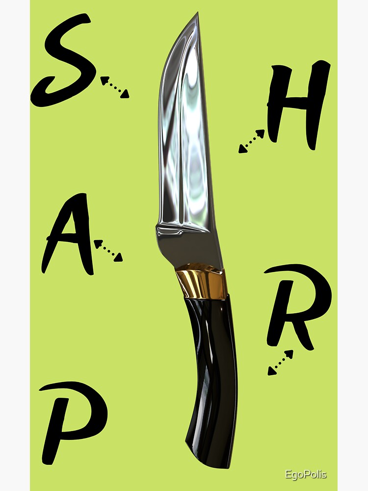 "Sharp as a knife" Sticker for Sale by EgoPolis | Redbubble