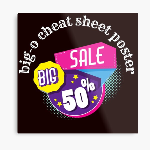"big-o cheat sheet poster" Metal Print for Sale by badro07 | Redbubble