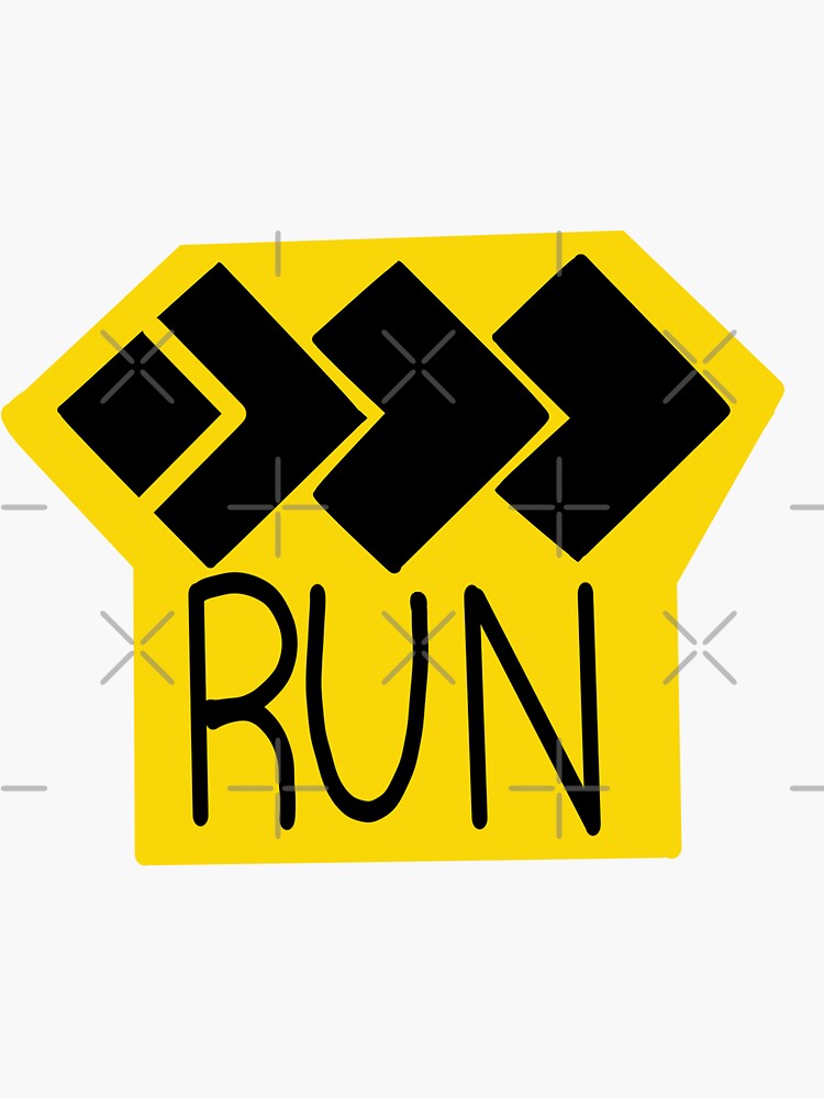 "Three Action Run" Sticker for Sale by Alaughinghound | Redbubble