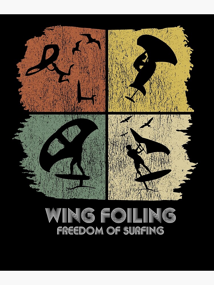 "Wing Foiling Retro Vintage" Poster for Sale by Grimbart | Redbubble