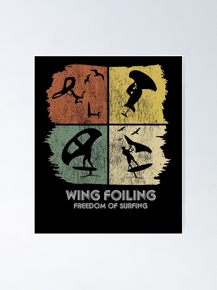 "Wing Foiling Retro Vintage" Poster for Sale by Grimbart | Redbubble