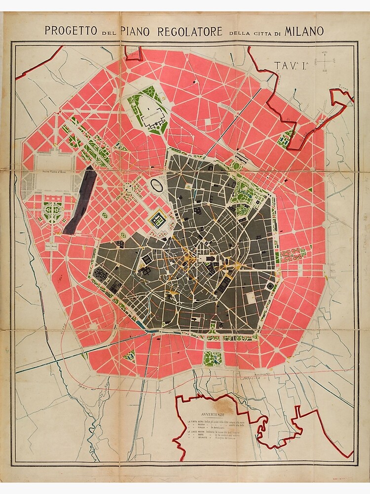 "Vintage Map of Milan Italy (1884)" Poster for Sale by BravuraMedia ...