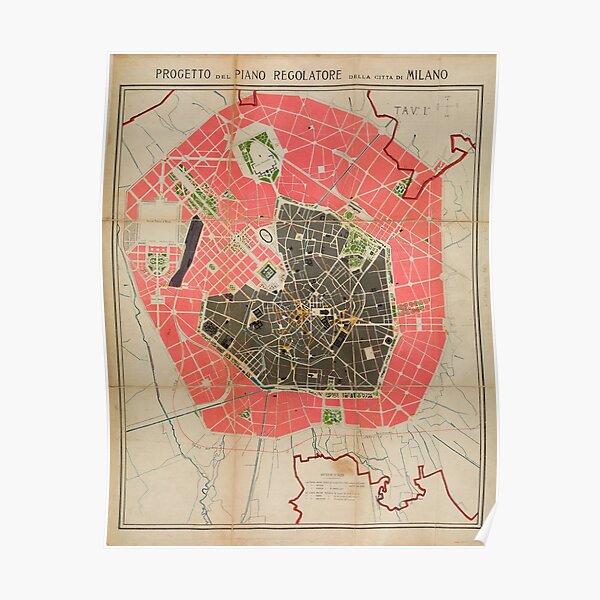 "Vintage Map of Milan Italy (1884)" Poster for Sale by BravuraMedia ...