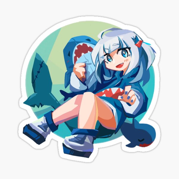 "Gawr Gura Hololive" Sticker by Mini-PuniArt | Redbubble