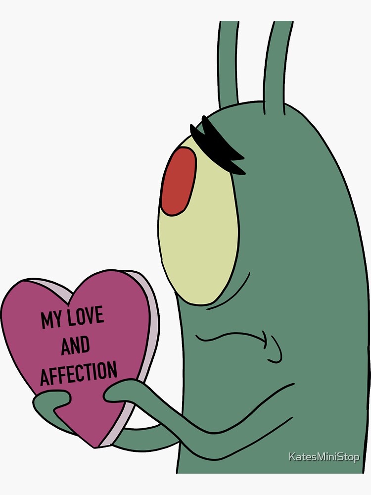 "Plankton Love & Affection " Sticker for Sale by KatesMiniStop | Redbubble