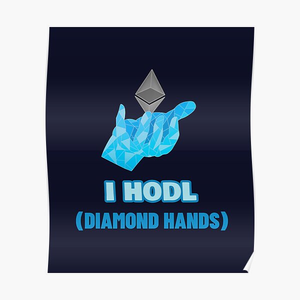 Póster «Crypto Hodl Diamond Hands Diseño de dibujos animados» de ...