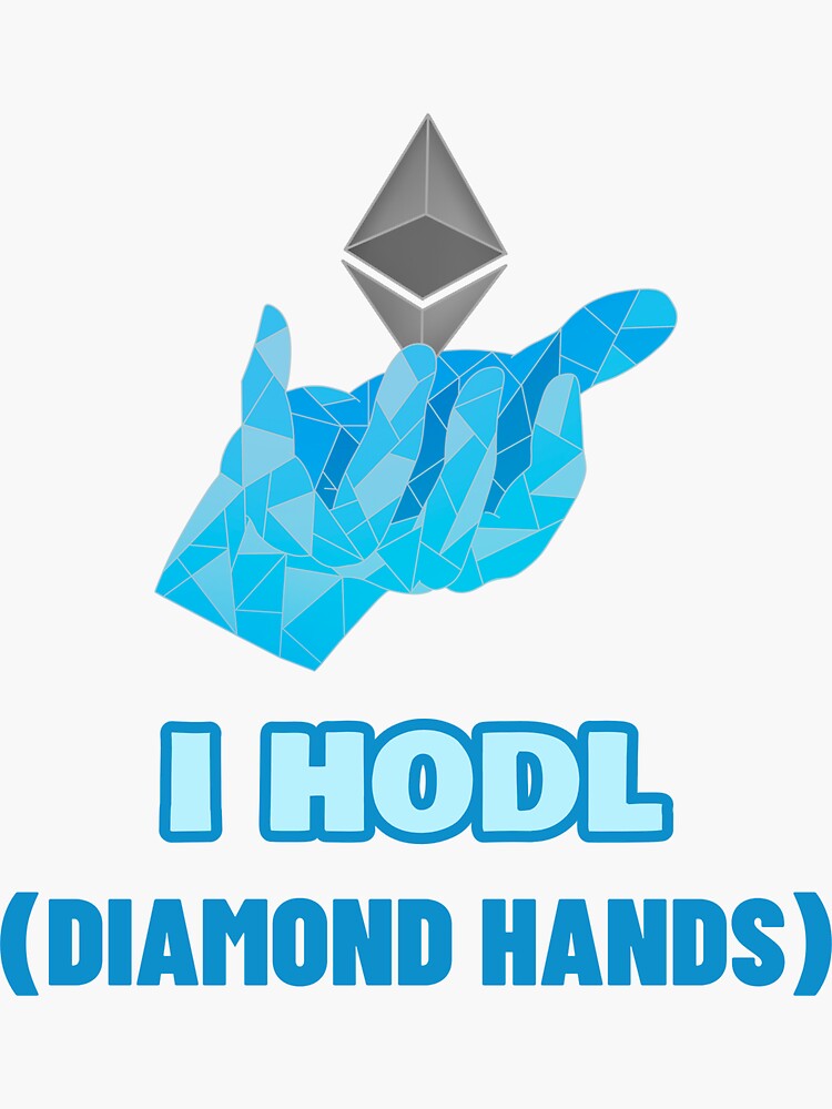 "Crypto Hodl Diamond Hands Cartoonish Design" Sticker for Sale by ...