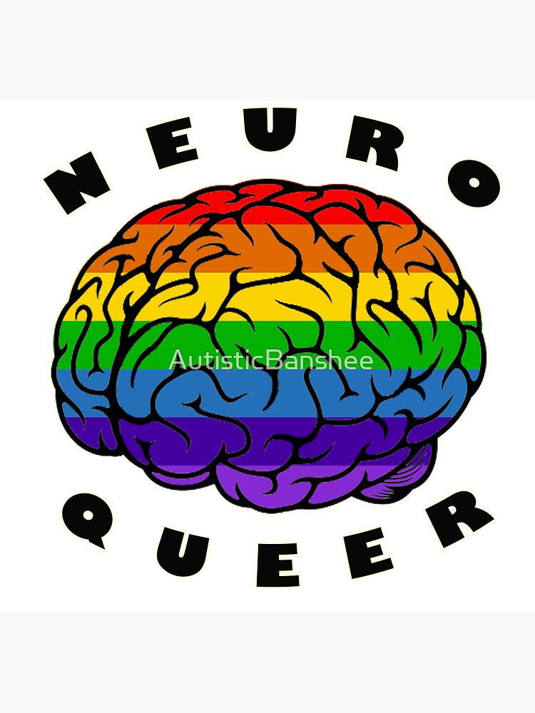 "Neuroqueer Brain - Rainbow" Sticker for Sale by AutisticBanshee ...